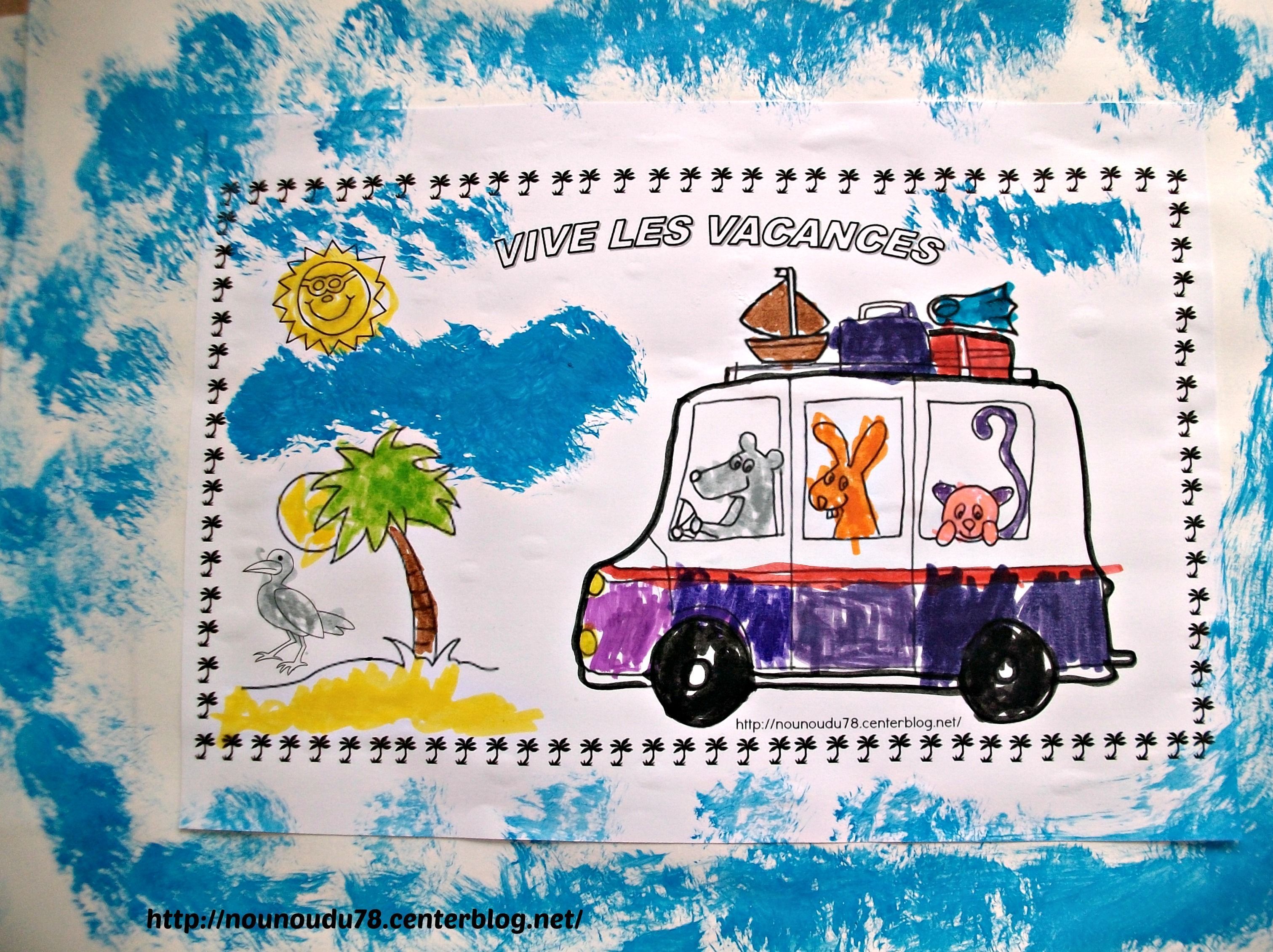 coloriage vive les vacances